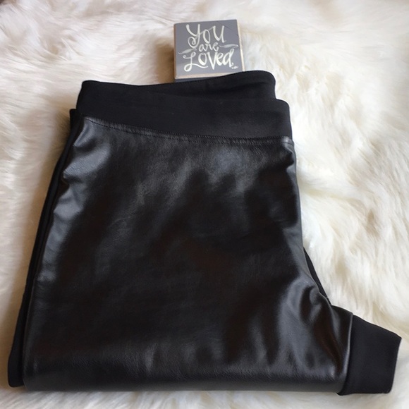 Calvin Klein | Pants & Jumpsuits | Calvin Klein Black Faux Leather ...